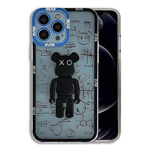 DOWINTIGER for iPhone SE Case Cool 3D Bear Design for Boys Men Teens, Soft Flexible Slim TPU Protection Clear Designer Case - 015