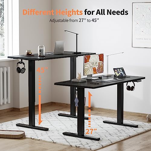 BANTI 63'' Electric Standing Desk,Adjustable Height Stand Up Desk,Sit Stand Home Office Desk, Black Top