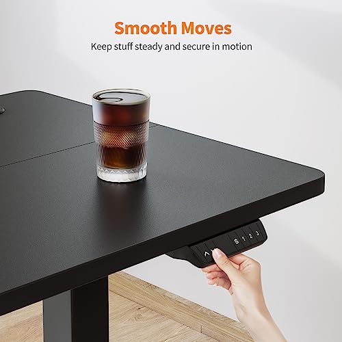 BANTI 63'' Electric Standing Desk,Adjustable Height Stand Up Desk,Sit Stand Home Office Desk, Black Top