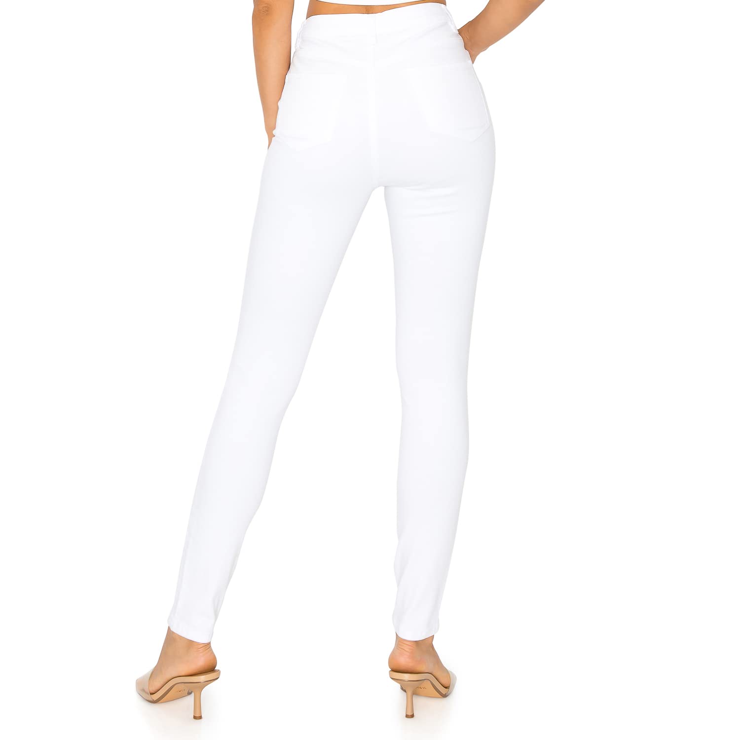 KHAKI & BLUE Cali1850 Women’s The Everyday Garment-Dyed Skinny Jeans – Soft Stretchy High Rise Comfy Casual Pants 79352JDM405_WHT 8