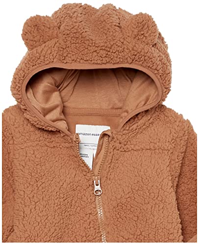 Amazon Essentials Unisex Babies' Sherpa Fleece Bunting Suit, Light Caramel, 12 Months