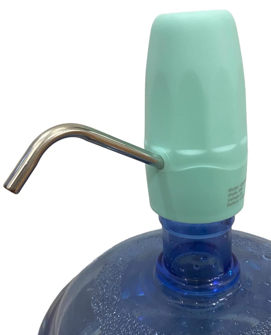 GETMAX New 2023 Premium Patented Portable Water Pump Dispenser 1-5 Gallon Automatic Powerful 1200Mah Electric Water Bottle Pump Water Proof Child Lock & Battery Power Display For Home Office Use Green