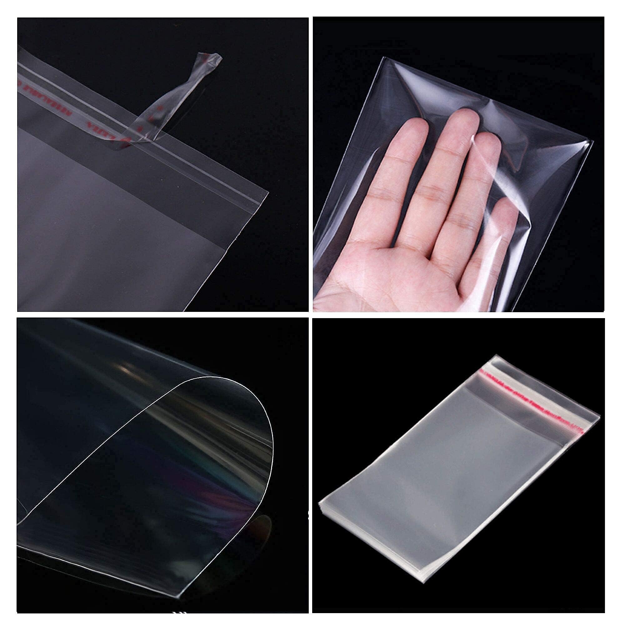 3x4'' Self Sealing Cellophane Bags 300pcs Small Clear Self Adhesive Cello Bags 2mil Tiny Resealable Poly Pouch Bags for Cookie Candy Bakery Photos Cards Soap Jewelry Party Decorative
