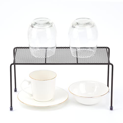 Mini Mesh Kitchen Shelves,Cabinet Storage Shelf Rack, Cabinet Organization ,Kitchen Bathroom Pantry Cupboard Desk Home Office, Fridge, Cabinet, Bathroom Cupboard, Non-slip Plastic Feet (6, Black)