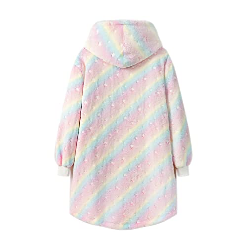 ANDSTAR Wearable Blanket Hoodie, Oversized Hooded for Women and Men, Comfy Sweatshirt with Giant Pocket (rainbow)