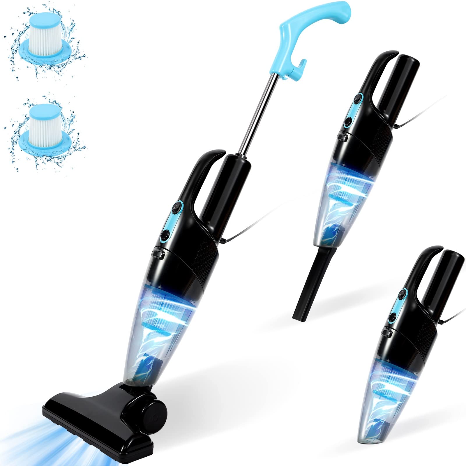 EFUSVAC Corded Vacuum Cleaner, 4 in 1 Lightweight Handheld Stick Vacuum Cleaner for Pet Hair Hard Floor and Carpet, 12KPa Powerful Suction with 400W Motor