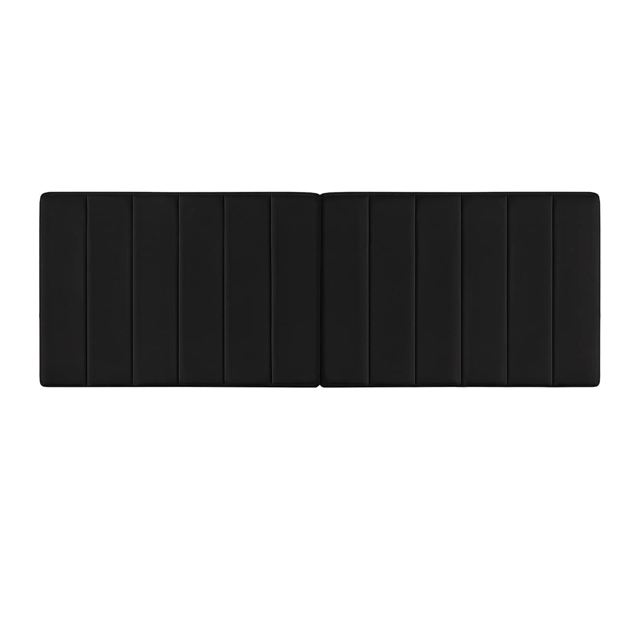 24KF Black Wall Mounted Vertical Channel Design King Headboard, Soft Comfortable Velvet Padded King/CA King Size Headboard-6036-K-Black