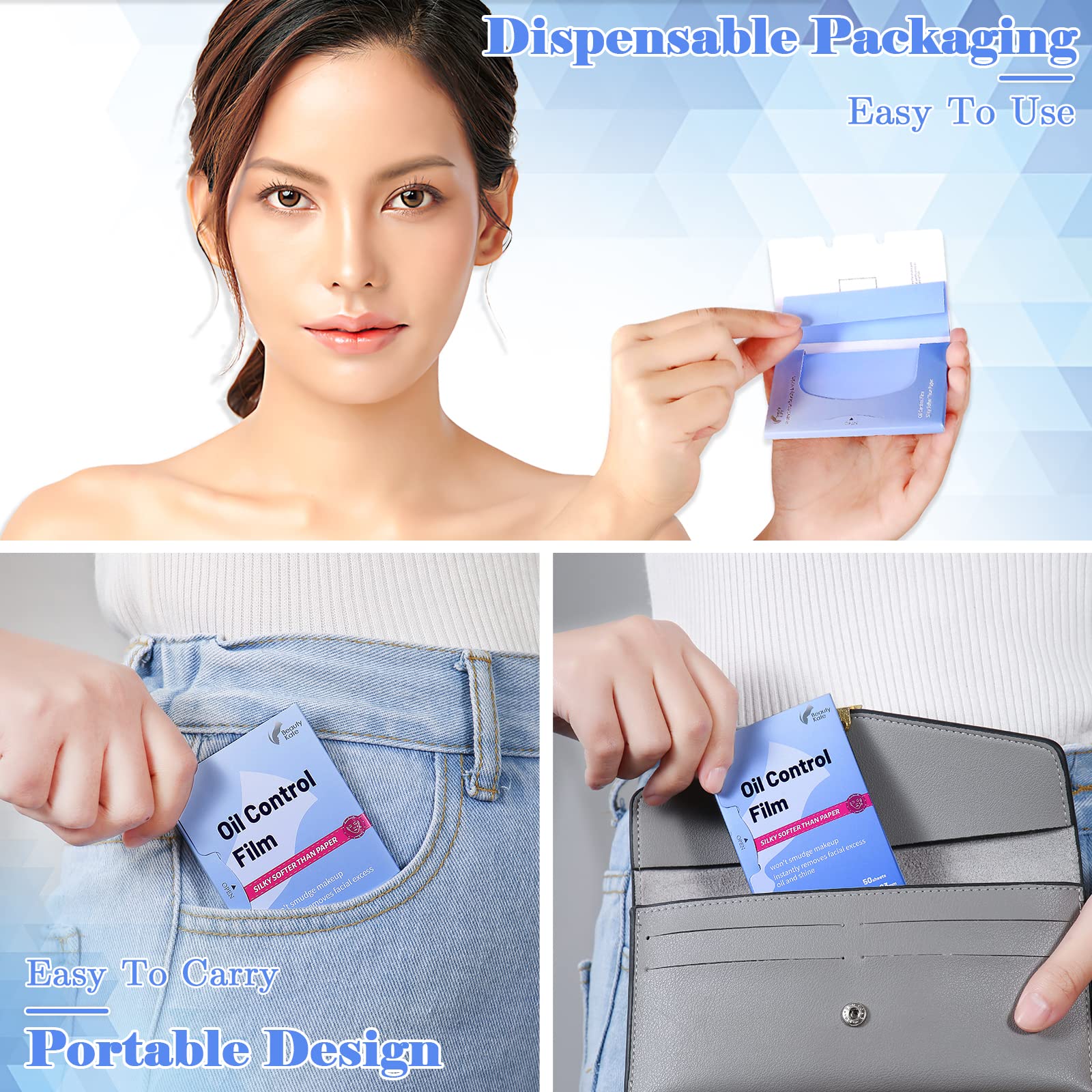 Great Absorbent Oil Blotting Sheets for Face - 10% Larger Oil Control Film 4pk/200 Makeup Friendly Blotting Paper for Oily Skin, High-Performance, Tear-proof Oil Absorbing Tissues