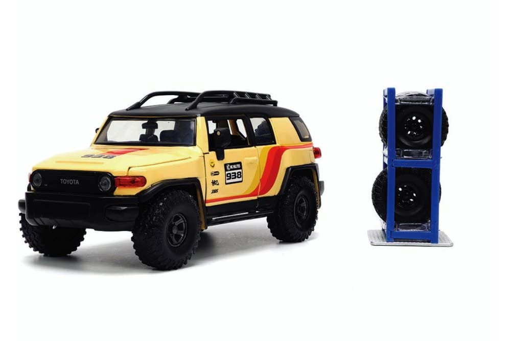 ModelToyCars Toyota FJ Cruiser #938 w/Extra Wheels, Yellow - Jada Toys 33028-1/24 Scale Diecast Car