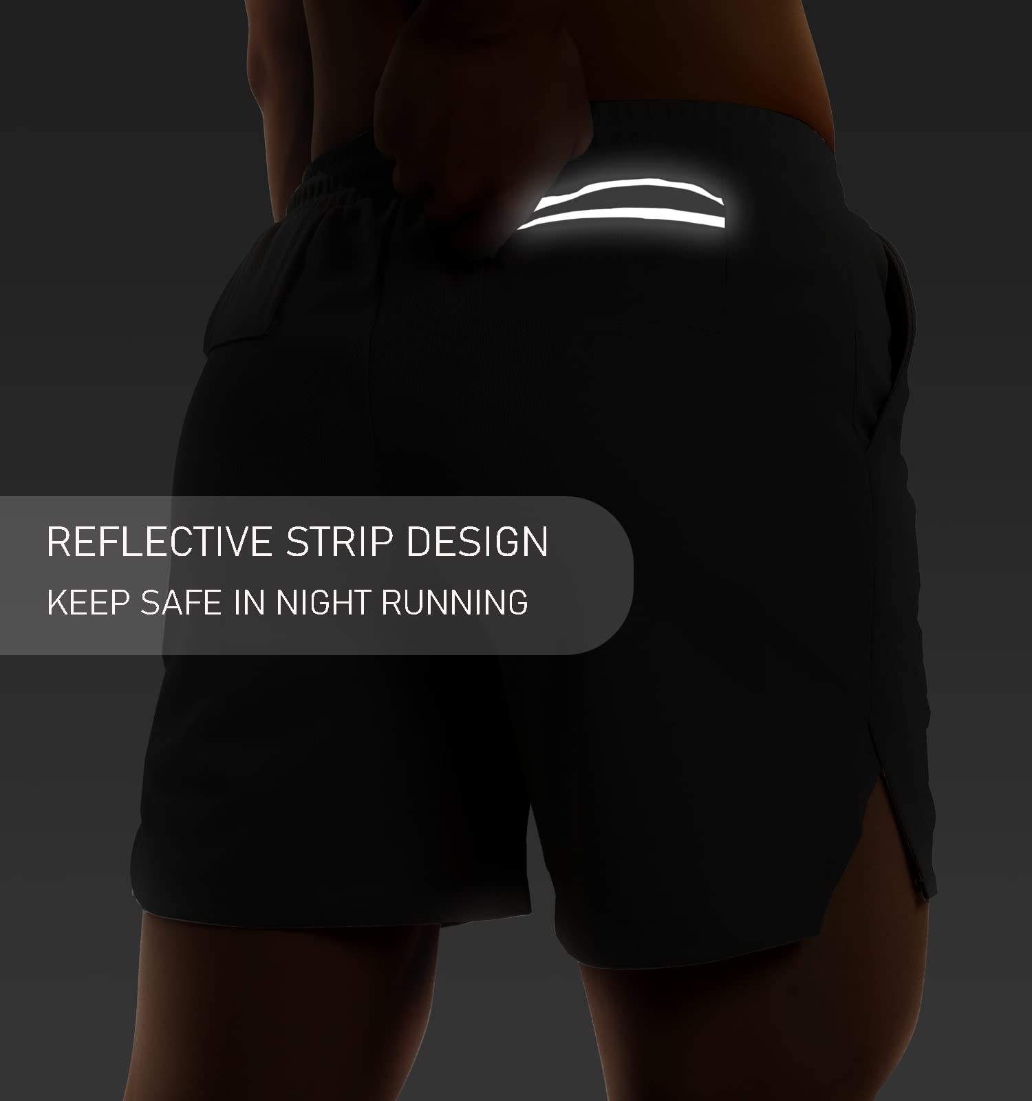 CNRUWE Mens Workout Running Shorts Lightweight Breathable Gym Athletic Shorts 5 inch Inseam Short Men with Zipper Pockets,Navy Blue M
