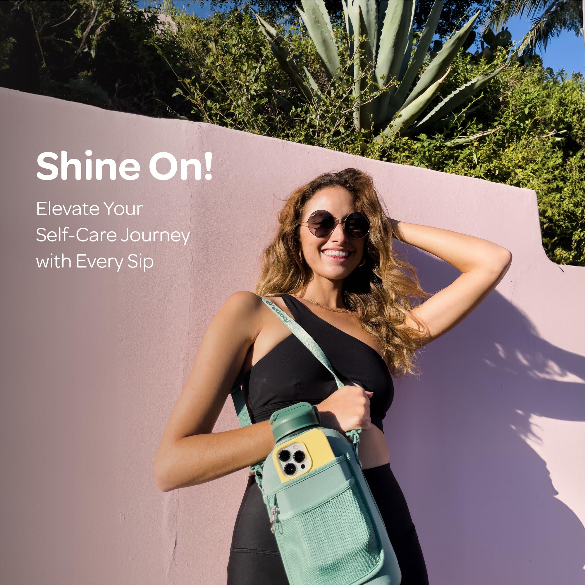Hydracy 2.3L BPA-Free Tritan Plastic Water Bottle with Adjustable Shoulder Strap, Spill-Proof Lid, and Convenient Silicon Spout for Hydration on the Go