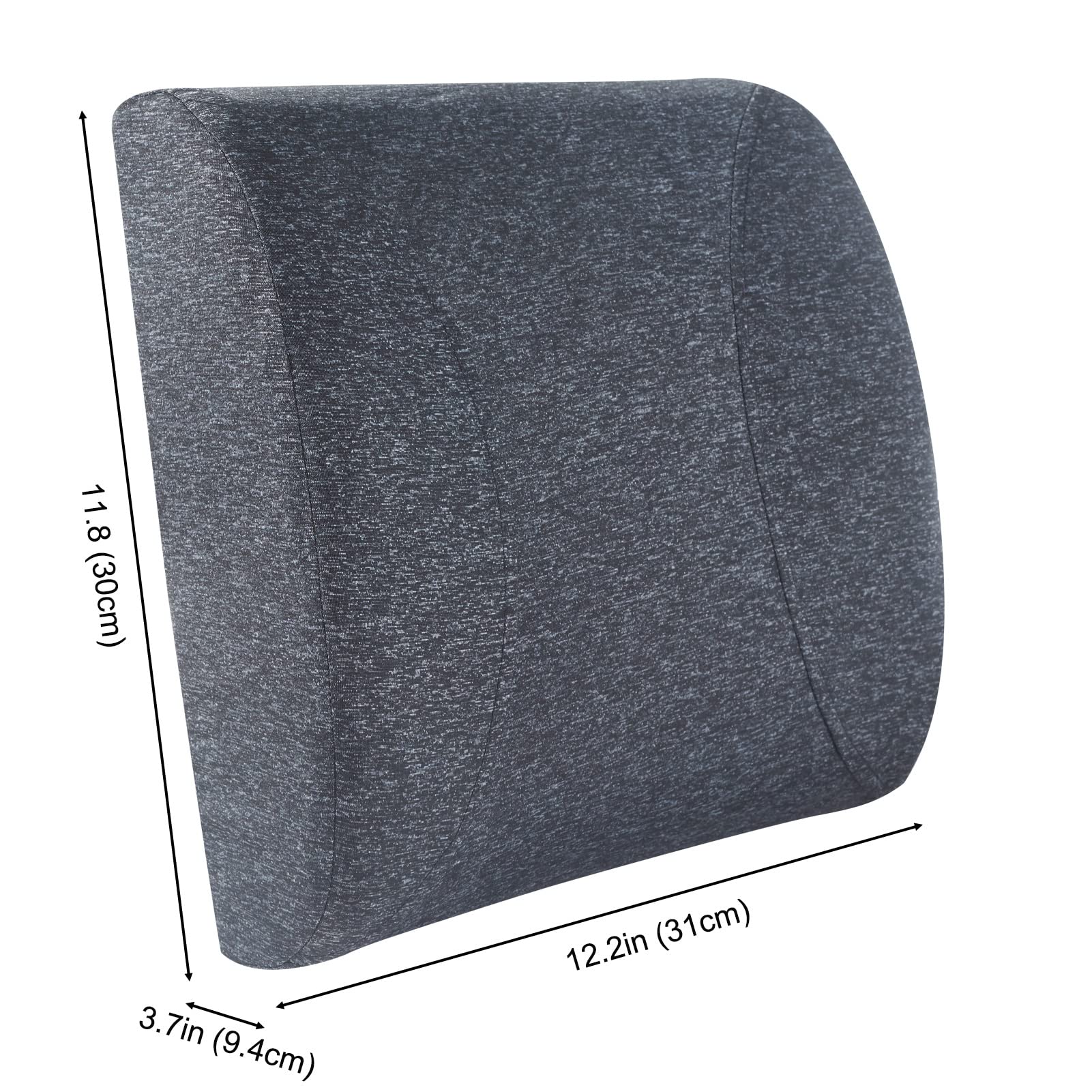 Big Hippo Heated Lumbar Support Pillow for Car, Memory Foam Back Support Cushion for Lower Back Pain Relief - Perfect for Car, Home, Office, Winter Use