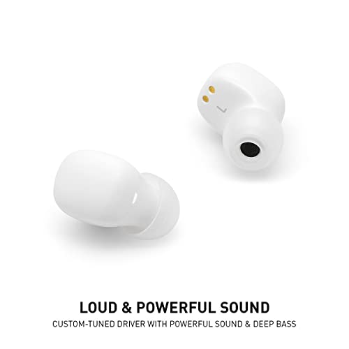 ADV. 500 True Wireless Earbuds, World's Smallest Wireless BT 5.2 Earphones Wide-Range Connection, Touch Control, Built-in Mic, Powerful Sound with Deep Bass [White]