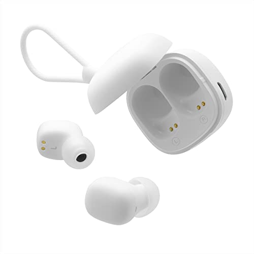 ADV. 500 True Wireless Earbuds, World's Smallest Wireless BT 5.2 Earphones Wide-Range Connection, Touch Control, Built-in Mic, Powerful Sound with Deep Bass [White]