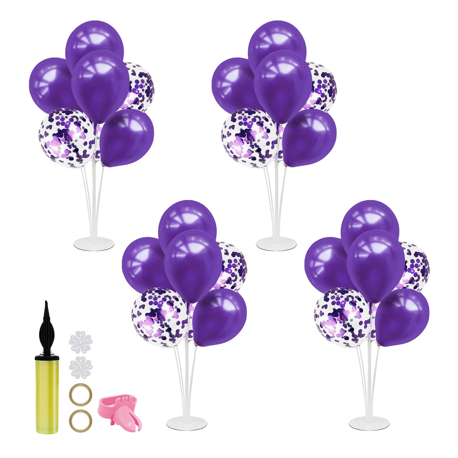 ZJDHPTY Purple Balloon Stand Centerpiece Table Decorations for Birthday Bridal Shower Wedding Engagement Mother's Day Graduation Halloween Party Decorations(Purple set4)