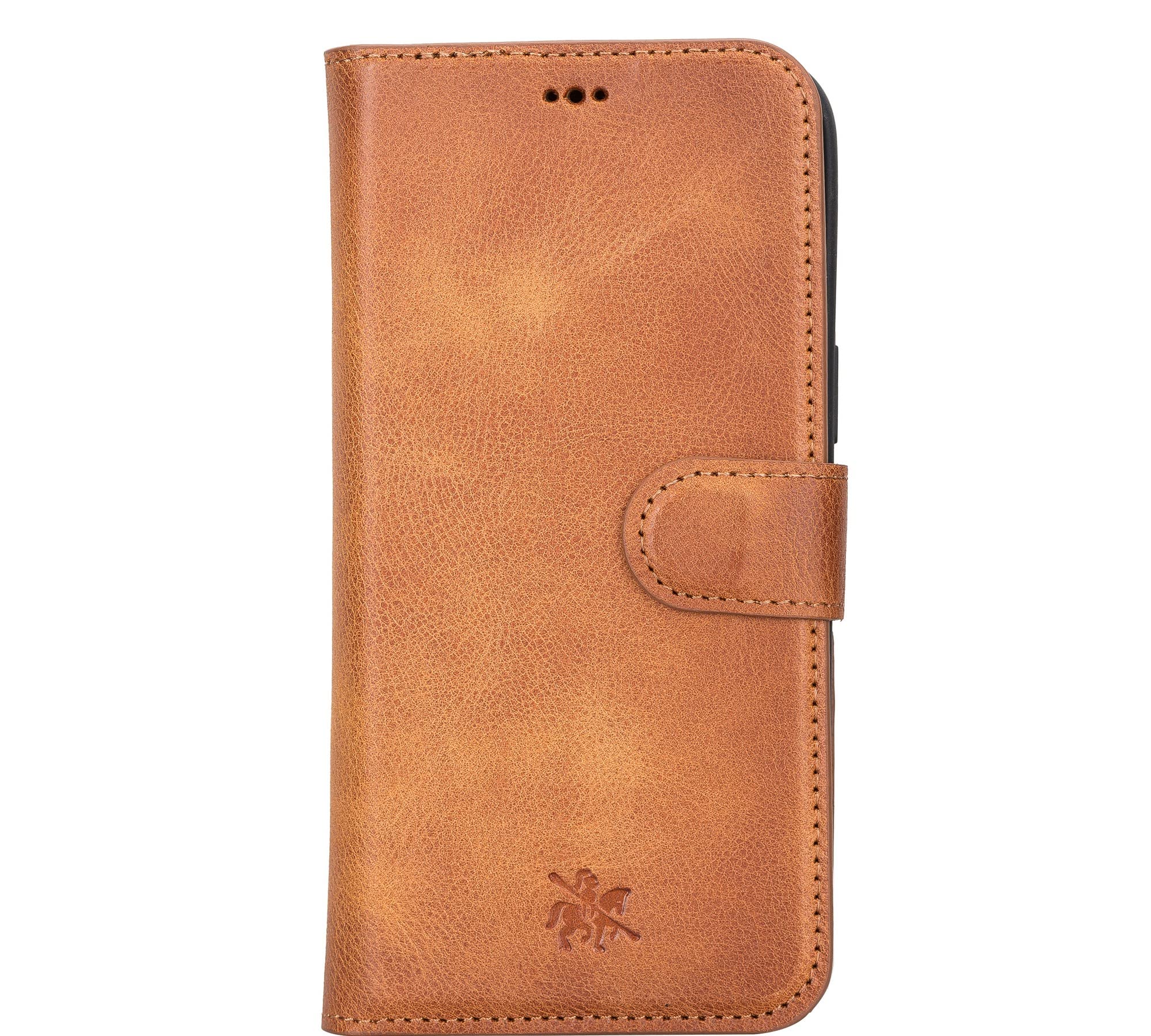 Venito Ravenna Slim Magic Leather Wallet Case for iPhone 14 Pro Max (6.7" Antique Brown)