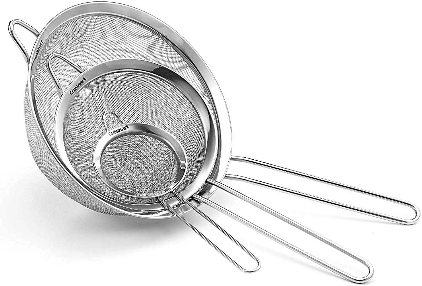 Cuisinart 719-14 1-Quart Chef's-Classic-Stainless-Cookware-Collection, Saucepan w/Cover & CTG-00-3MS Set of 3 Fine Set of Mesh Strainers, 1, Stainless Steel