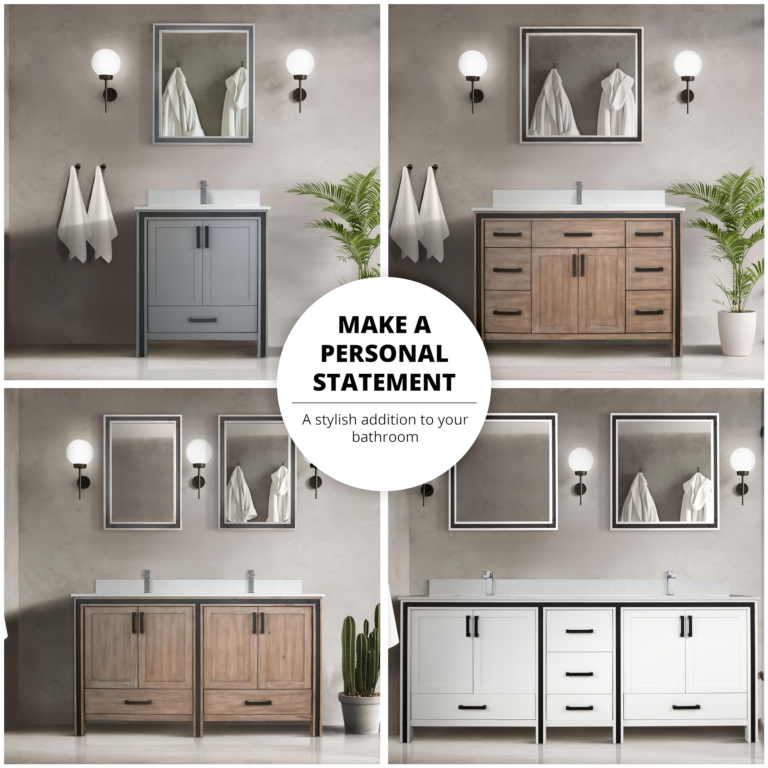 Bell+Modern Augustine 80 in W x 22 in D White Double Bath Vanity