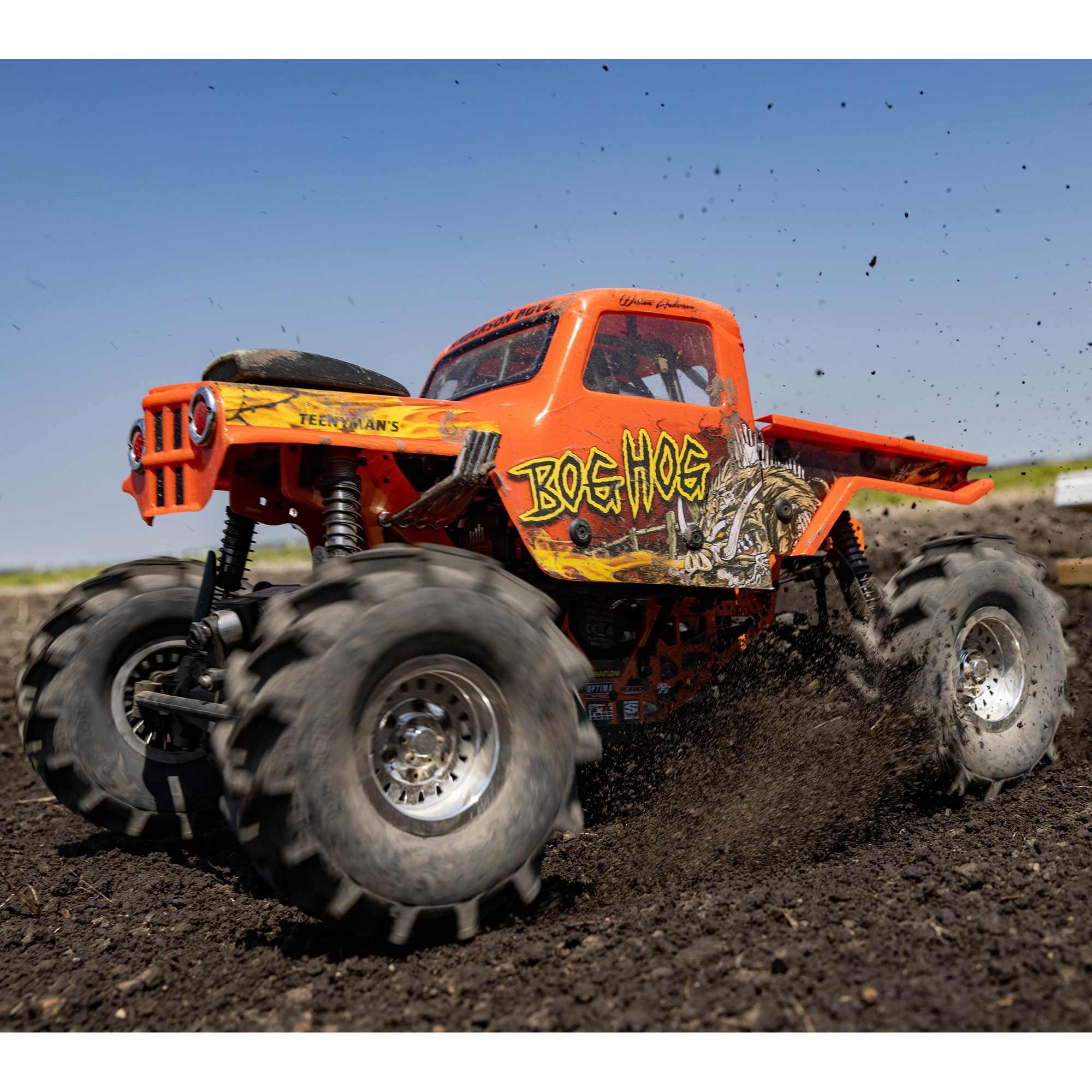 Losi RC Crawler LMT 4 Wheel Drive Solid Axle Mega Truck Brushless RTR Batteries and Charger Not Included Bog Hog LOS04024T2