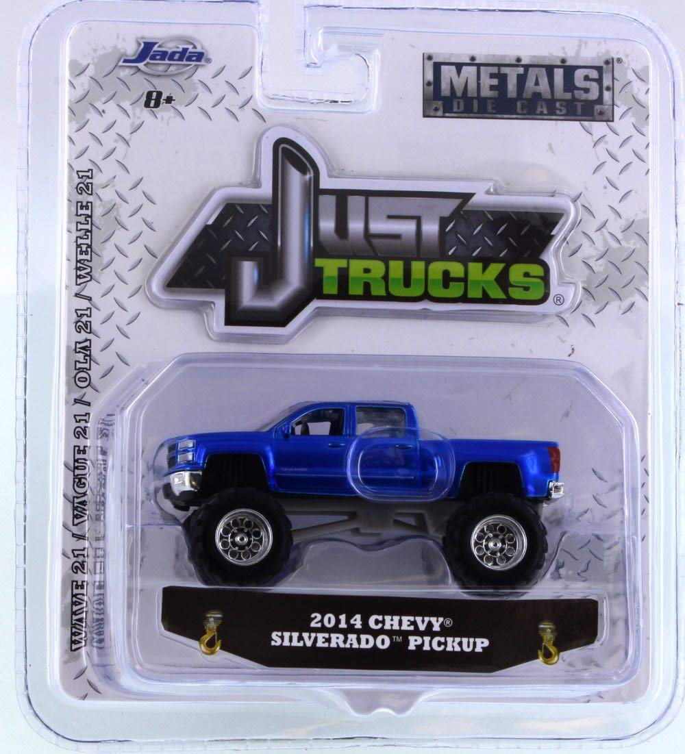 Jada Just Trucks '14 Chevy Silverado Pickup, Wave 21 Blue 1:64 Scale