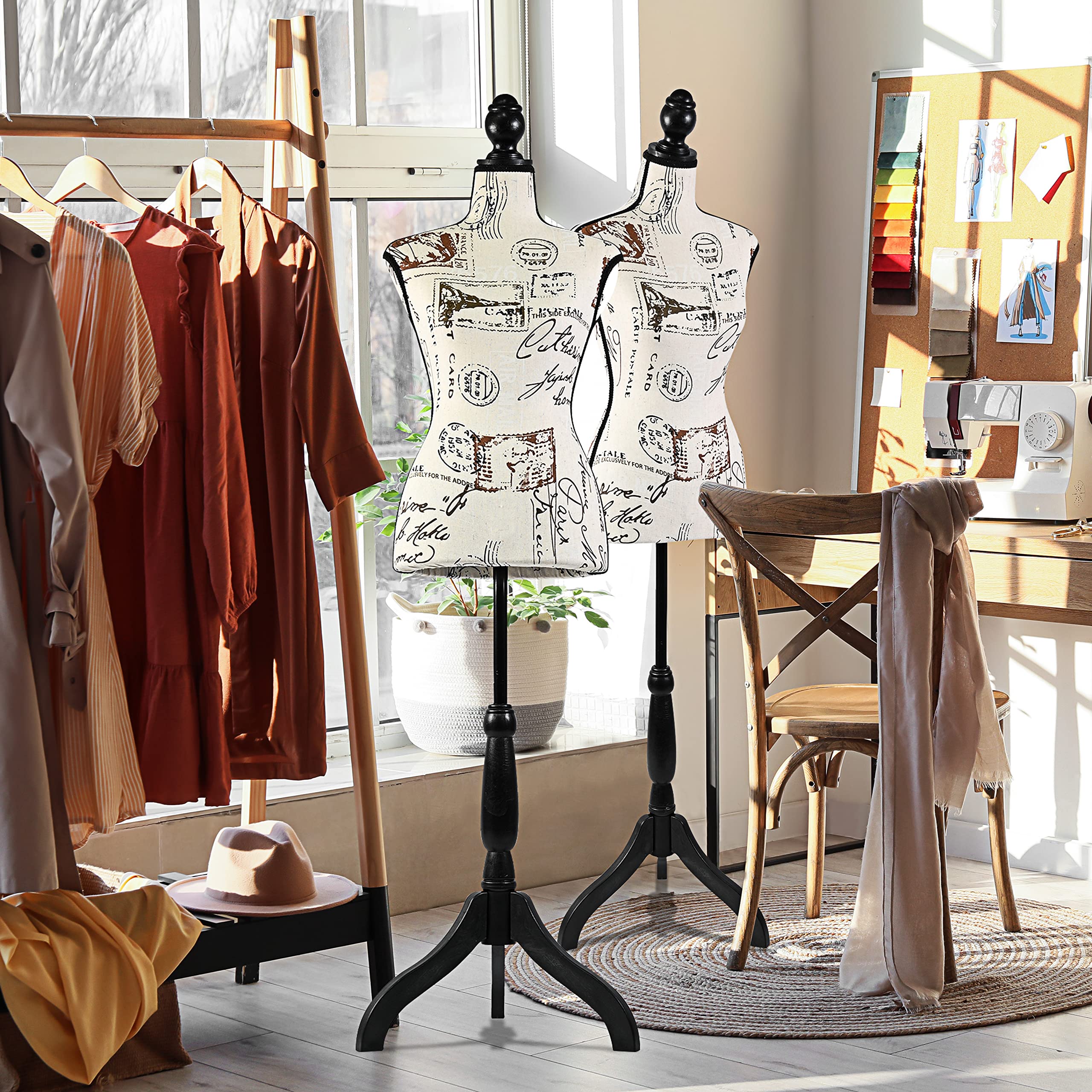 SereneLife Torso Display Female Mannequin with Adjustable Height (52-64 Inches), Easy-to-Assemble Design, Lightweight & Durable, Stable Tripod Stand, Perfect for Clothing Display