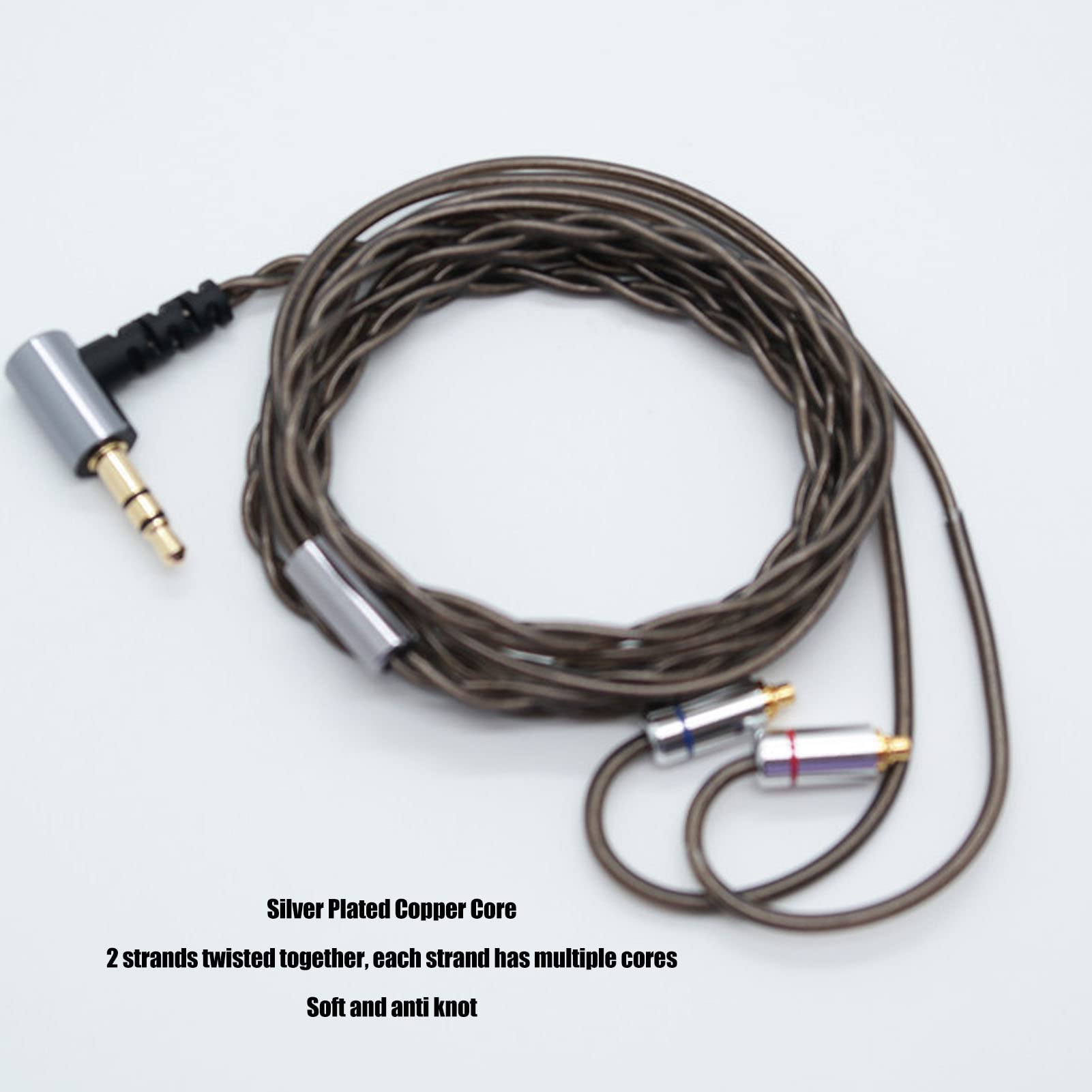 Earphone Cable for Sennheiser IE300 IE600 IE900 SE215 SE846 UE900 TK200, 3.5mm Plug Audio Cable Cord, Upgraded Silver Plated Copper Earphone Wire, 3.9ft