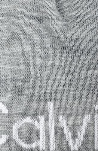 Calvin Klein Girl's Metallic Beanie with Pom and Gloves Set, Light Grey Heather, 8-16