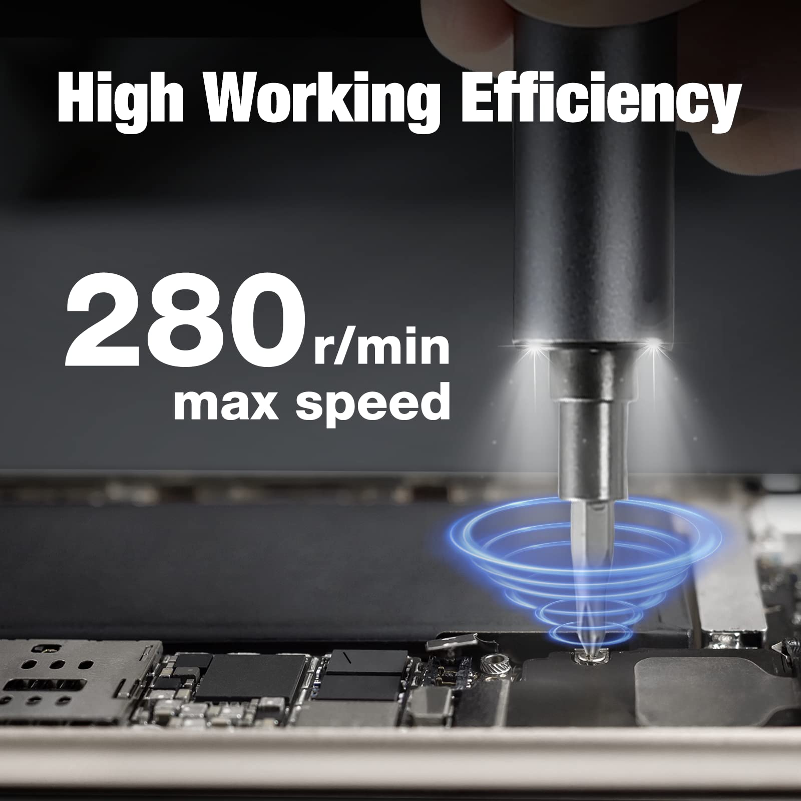 PKEY Mini Electric Screwdriver, All-in-One Precision Electric Screwdriver, 2 Torque with 28 Magnetic Precision Bits,LED Light & Dual Mode, Repair Tool Set for Phone Camera Laptop Watch