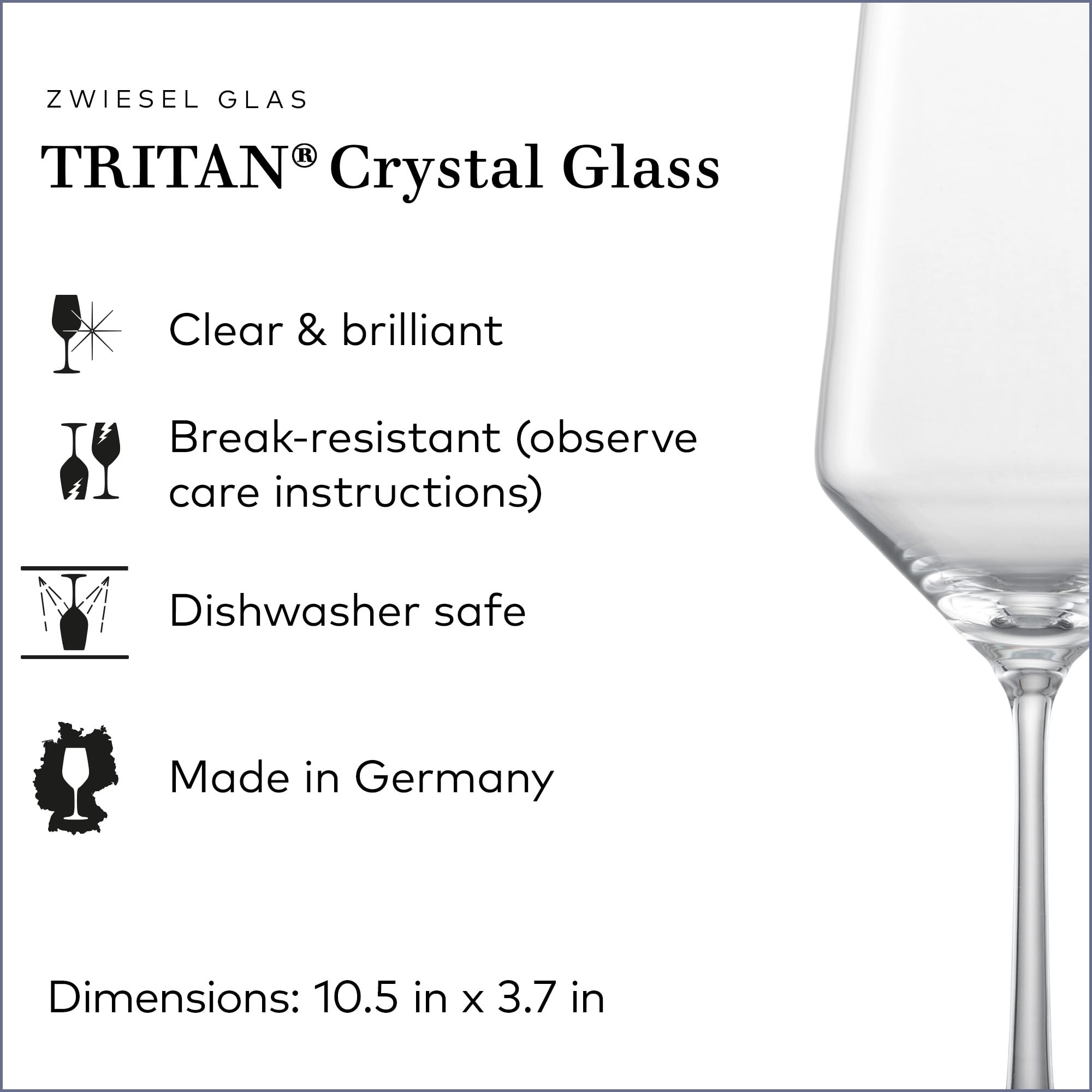 Schott Zwiesel Pure Tritan Crystal Stemware Glassware Collection, 6 Count (Pack of 1), Bordeaux Red Wine Glass