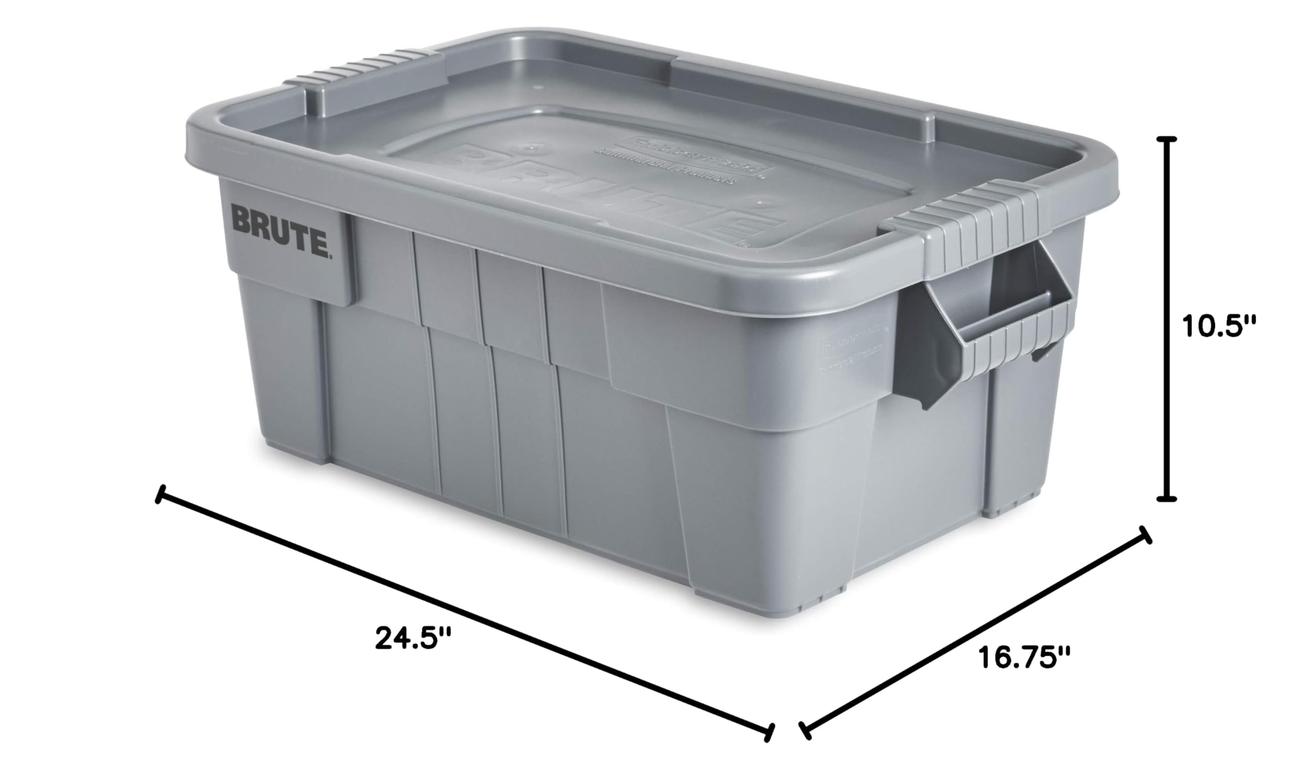 Rubbermaid Commercial Products BRUTE Tote Storage Bin with Lid, 14-Gallon, Gray, Rugged/Reusable Boxes for Moving/Camping/Garage/Basement Storage