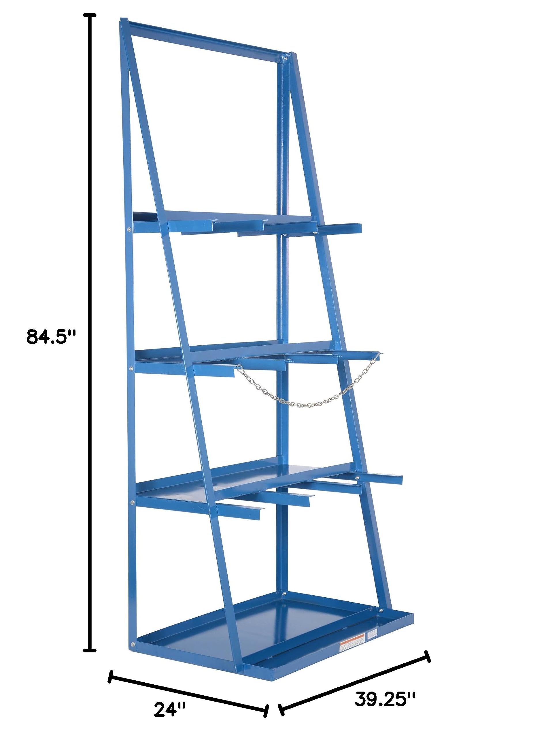 Vestil VBR-9 Vertical Bar Rack, Steel, 39-1/4" Width, 84-1/2" Height, 24" Depth, 3000 lbs Capacity