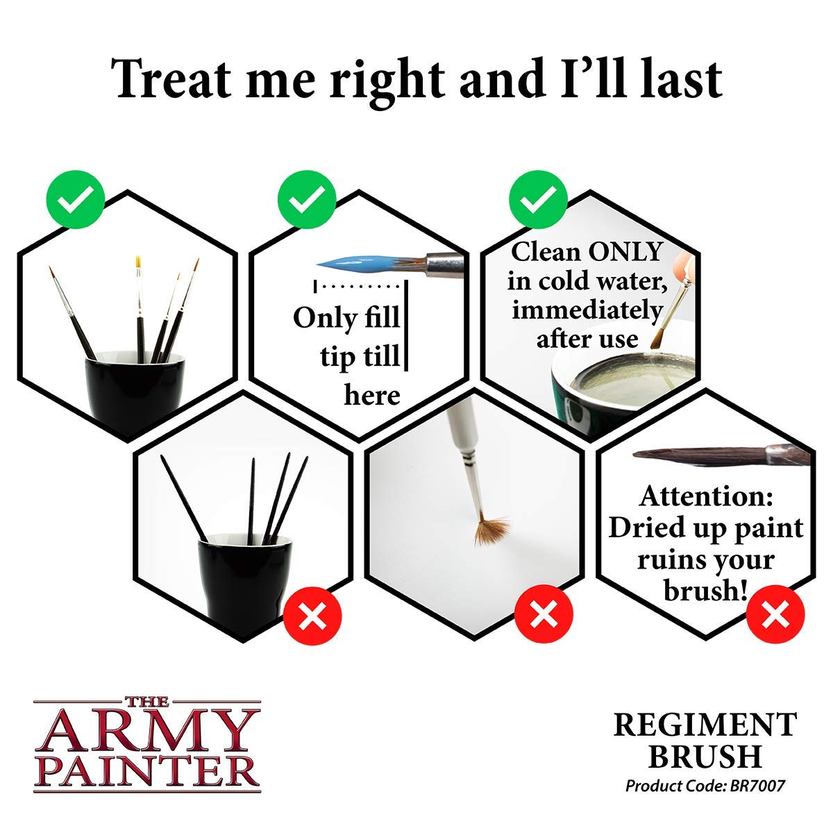 The Army Painter Wargamer: Regiment - Rotmarder Sable Miniature Paint Brush Set Rotmarder - Fine Detail Paint Brush, Basecoat Brush for Wargames, Paint Brushes for Miniature Painting & Paint Sets