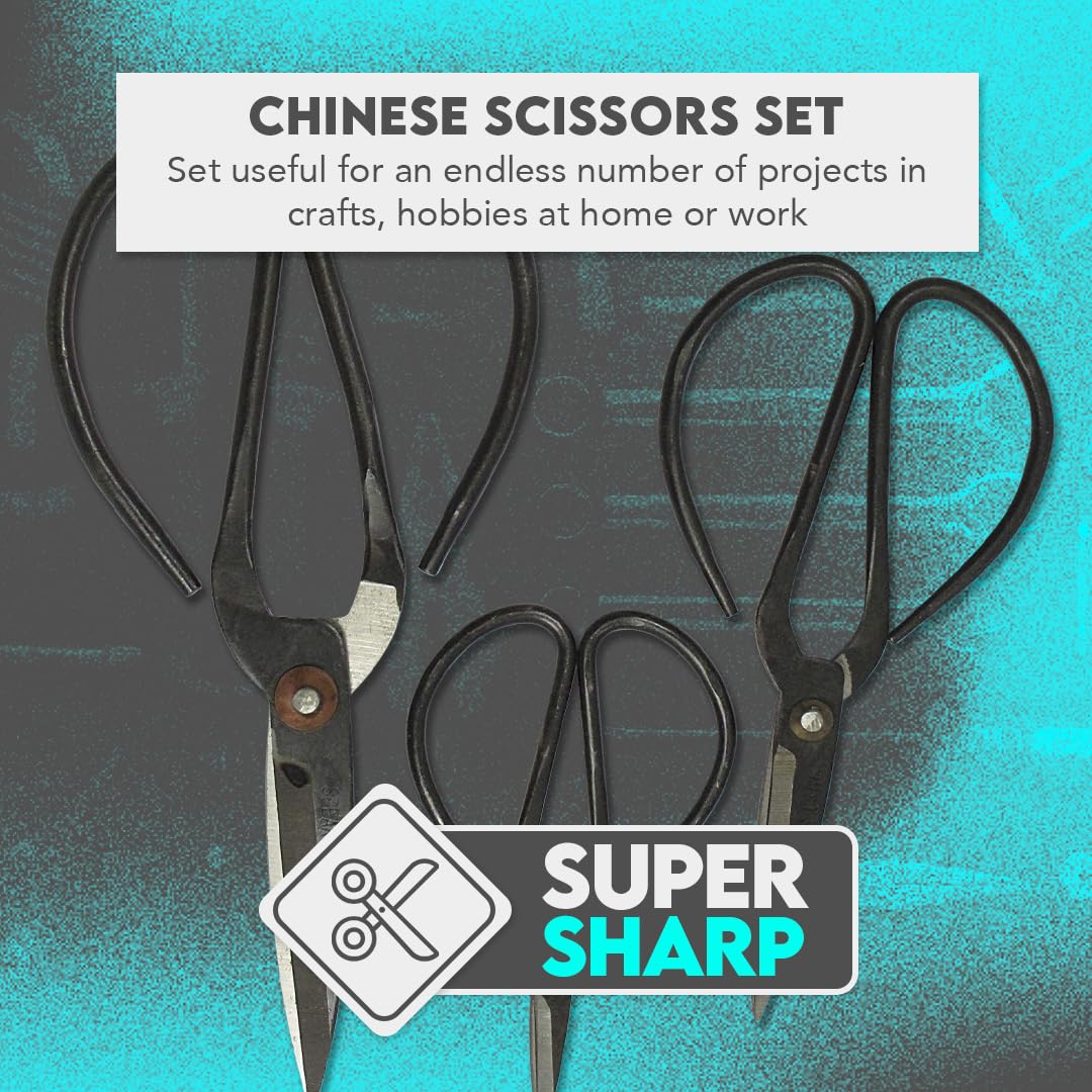 SE 3-Piece Chinese Scissors Set (8", 6", and 4") - SC616