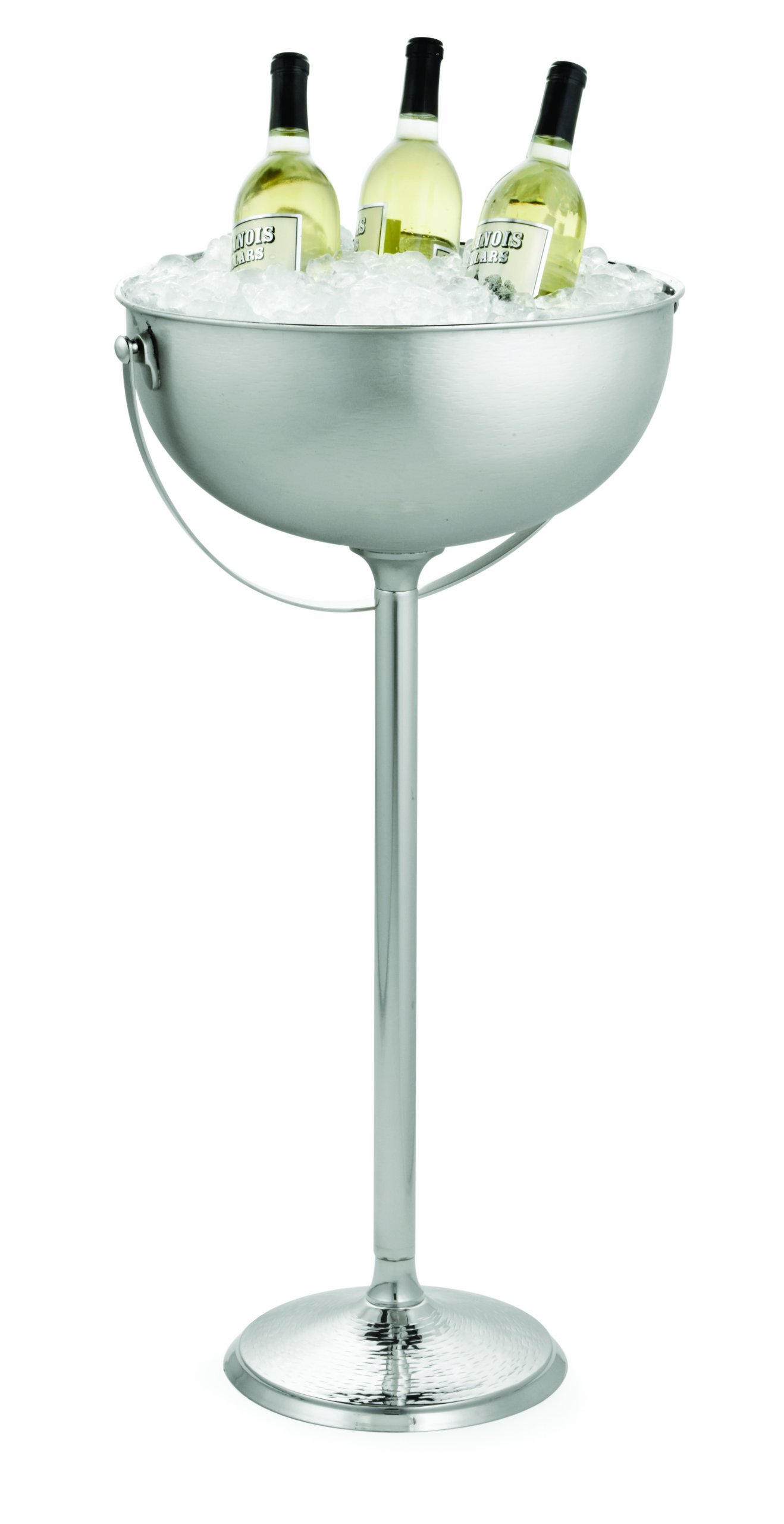 TableCraft RS2132 Remington Collection Round Beverage Stand with Handle, 16.3-Inch by 16.3-Inch by 20-1/2-Inch,Silver