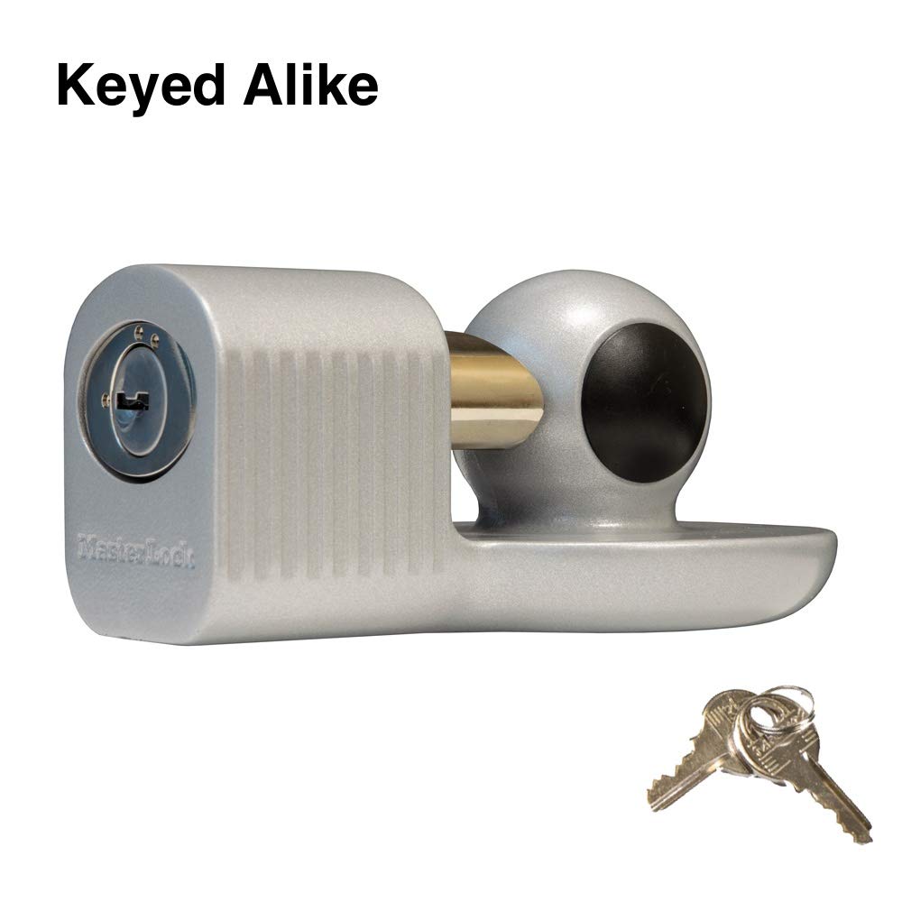 Master Lock Trailer Hitch Lock, Fits 1-7/8 in., 2 in., and Most 2-5/16 in. Trailer Couplers, Weather Resistant Automotive Hitch Lock with Keys, 377KA