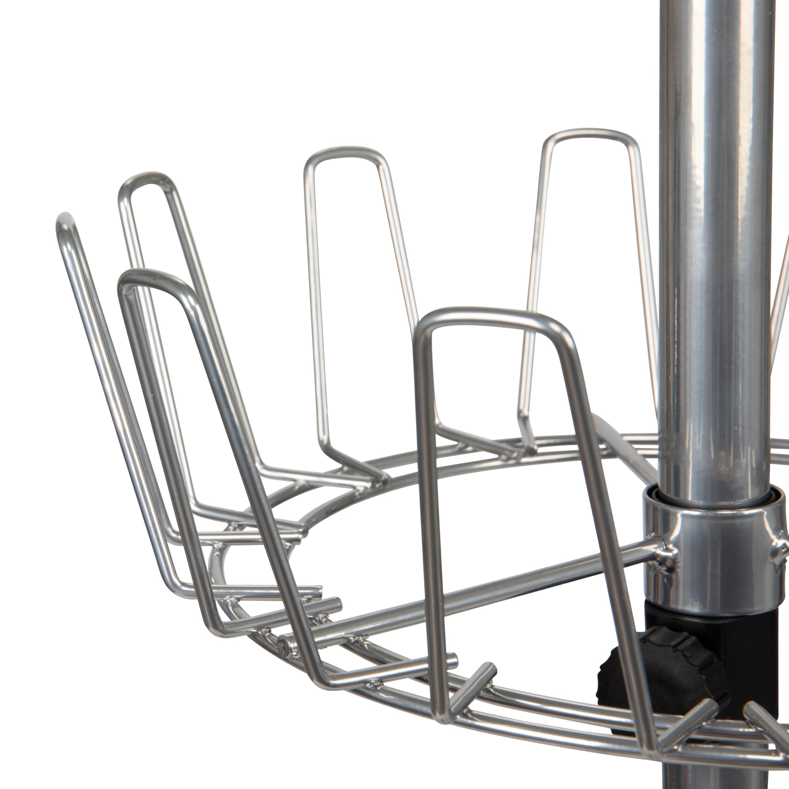 Household Essentials Revolving Four-Tier Shoe Tree, Silver Finish