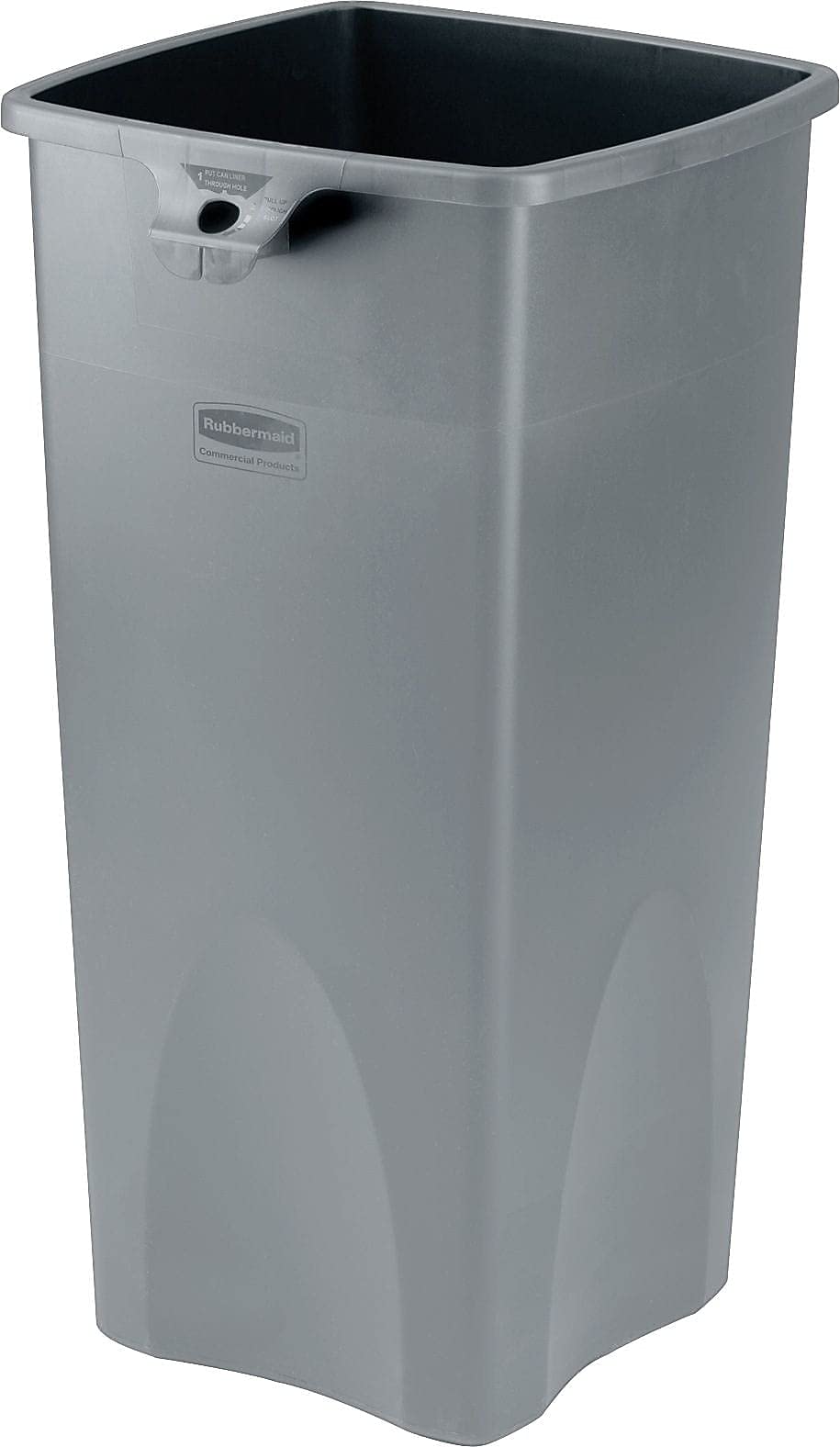 Rubbermaid Commercial Products Untouchable Square Trash Can, Gray, 23 Gallons-RCP356988GY