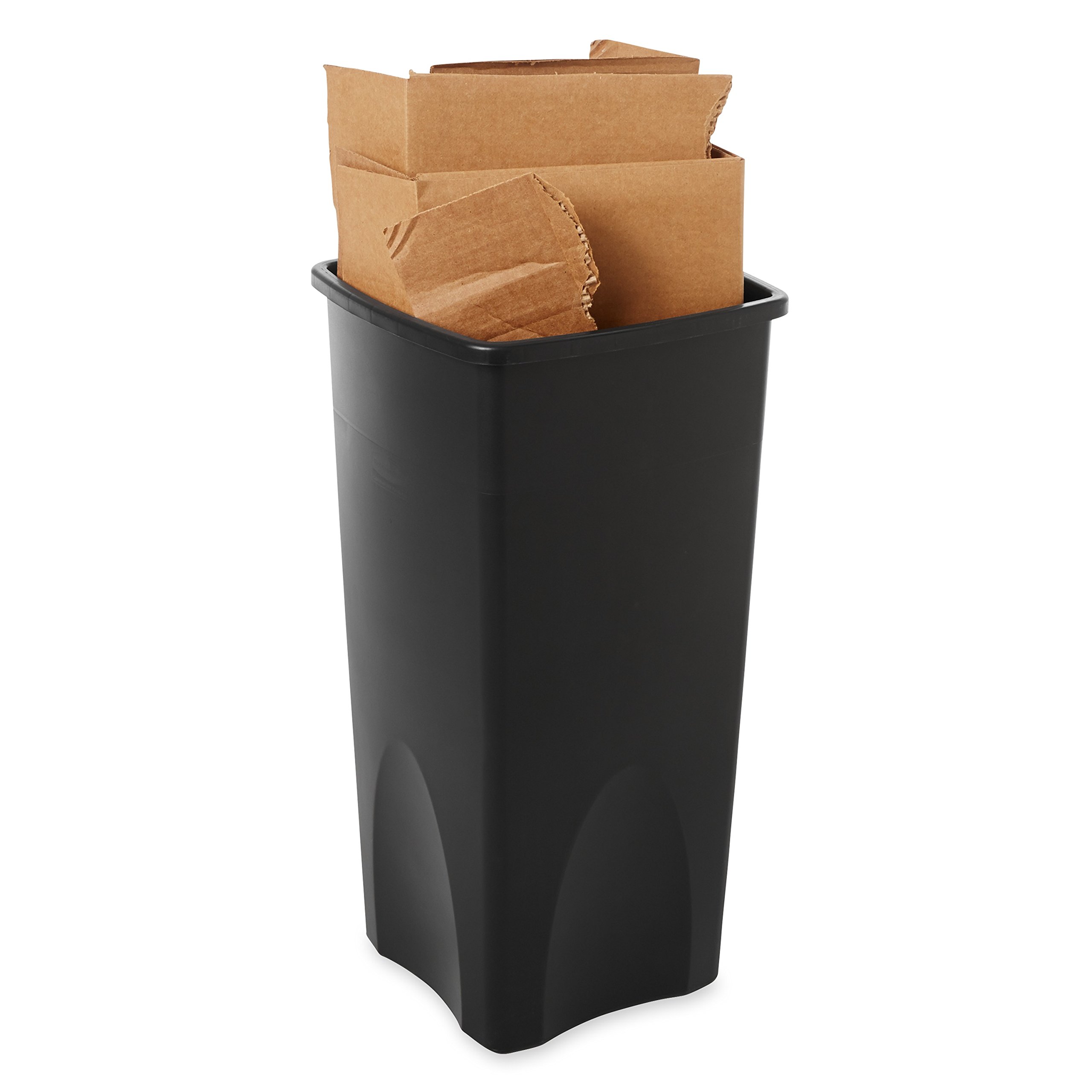 Rubbermaid Commercial Products Untouchable Square Trash/Garbage Can, 23-Gallon, Black, Wastebasket for Outdoor/Restaurant/School/Kitchen