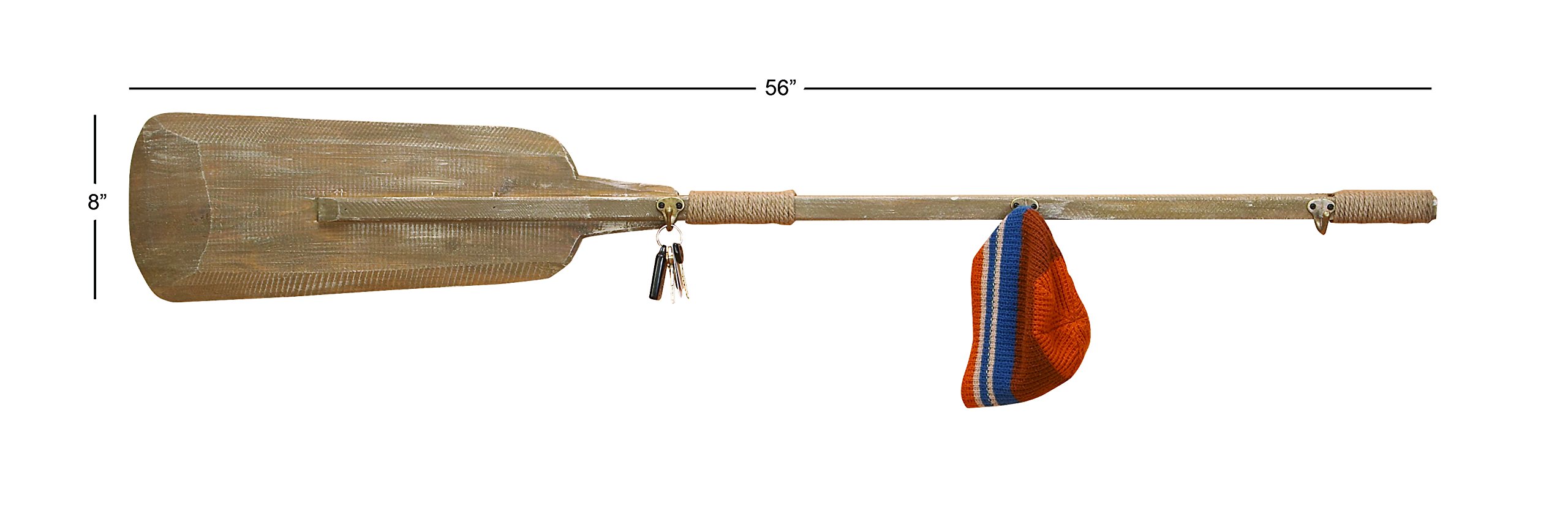 Deco 79 Wood Oar Hooks, 56 by 8-Inch