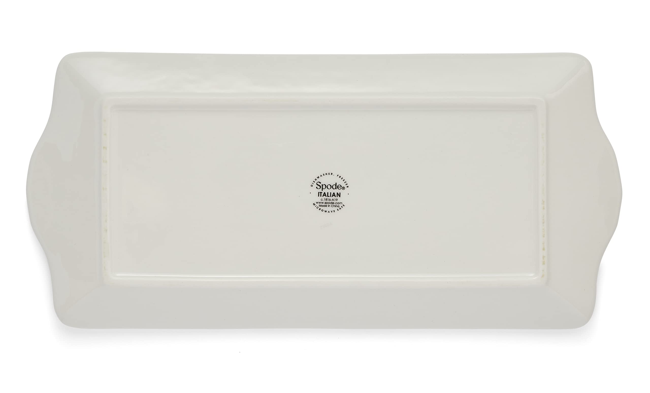 Spode Blue Italian Sandwich Tray | Serving Platter for Tea Sandwiches, Desserts, and Appetizers | Porcelain | Measures 13-Inches | Dishwasher Safe (Blue/ White)