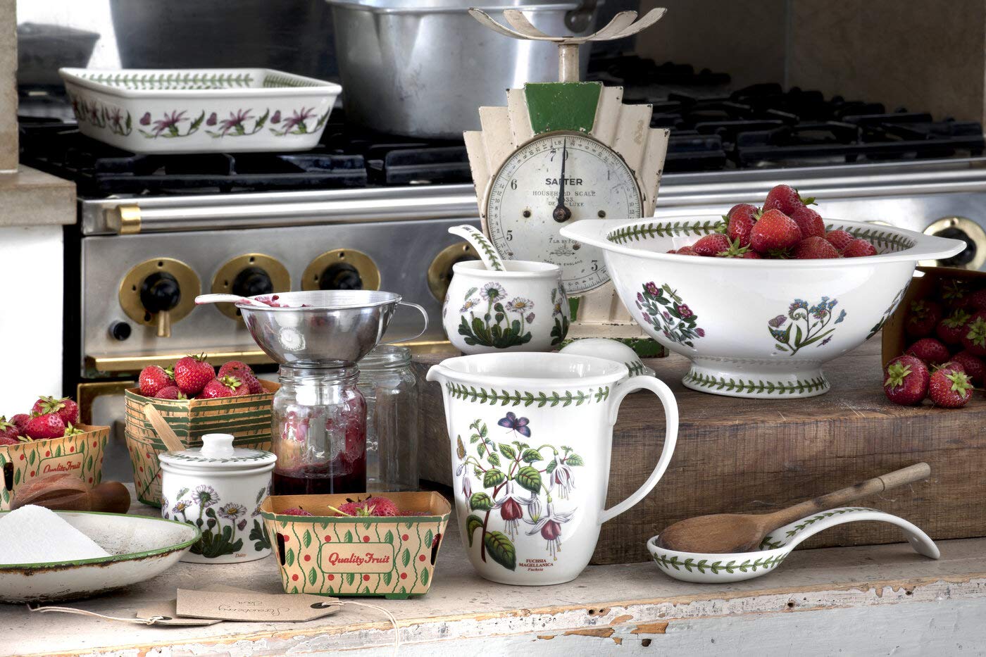 Portmeirion Botanic Garden Drum Shaped Covered Sugar Bowl