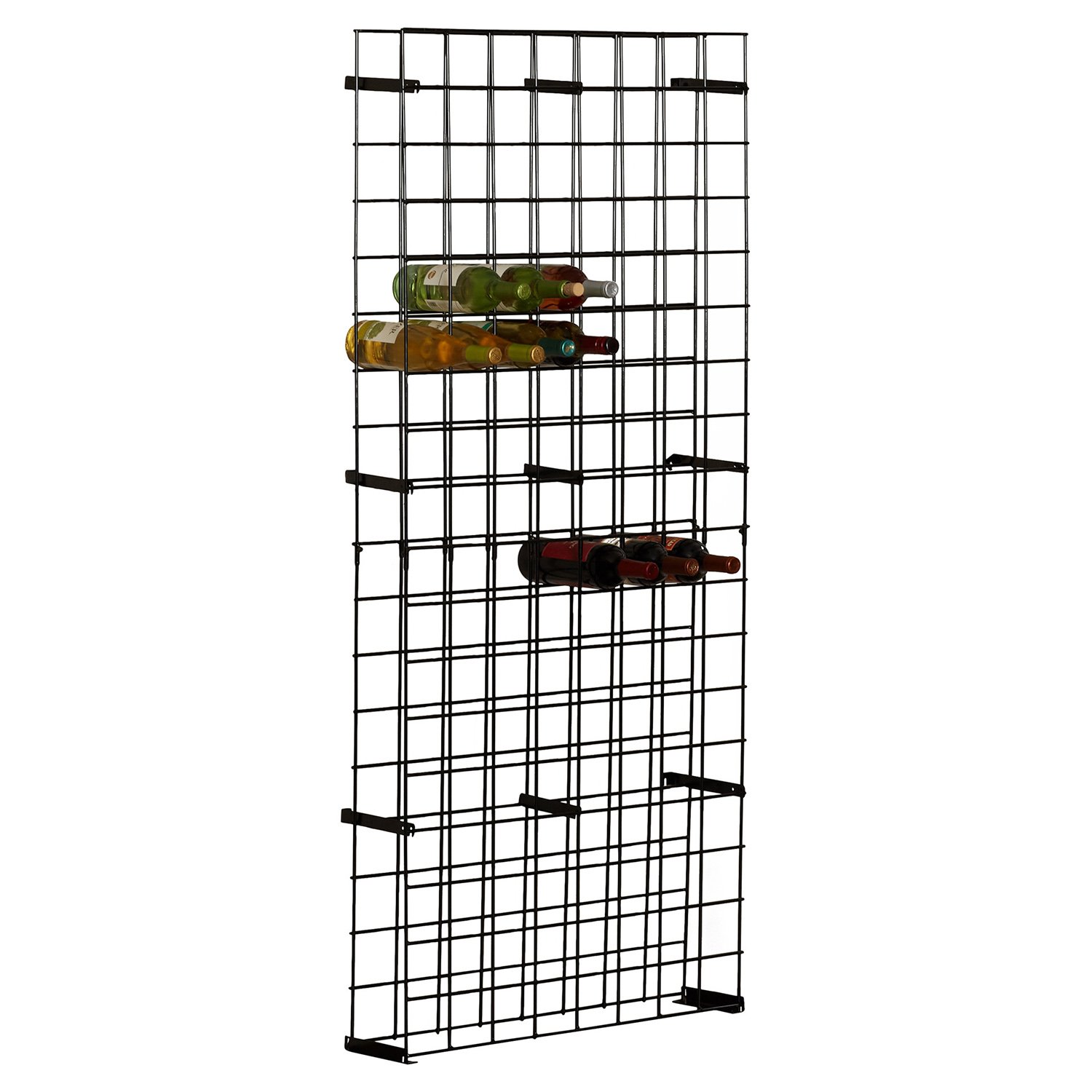 Wine Enthusiast 144 Bottle Tie Grid, Black
