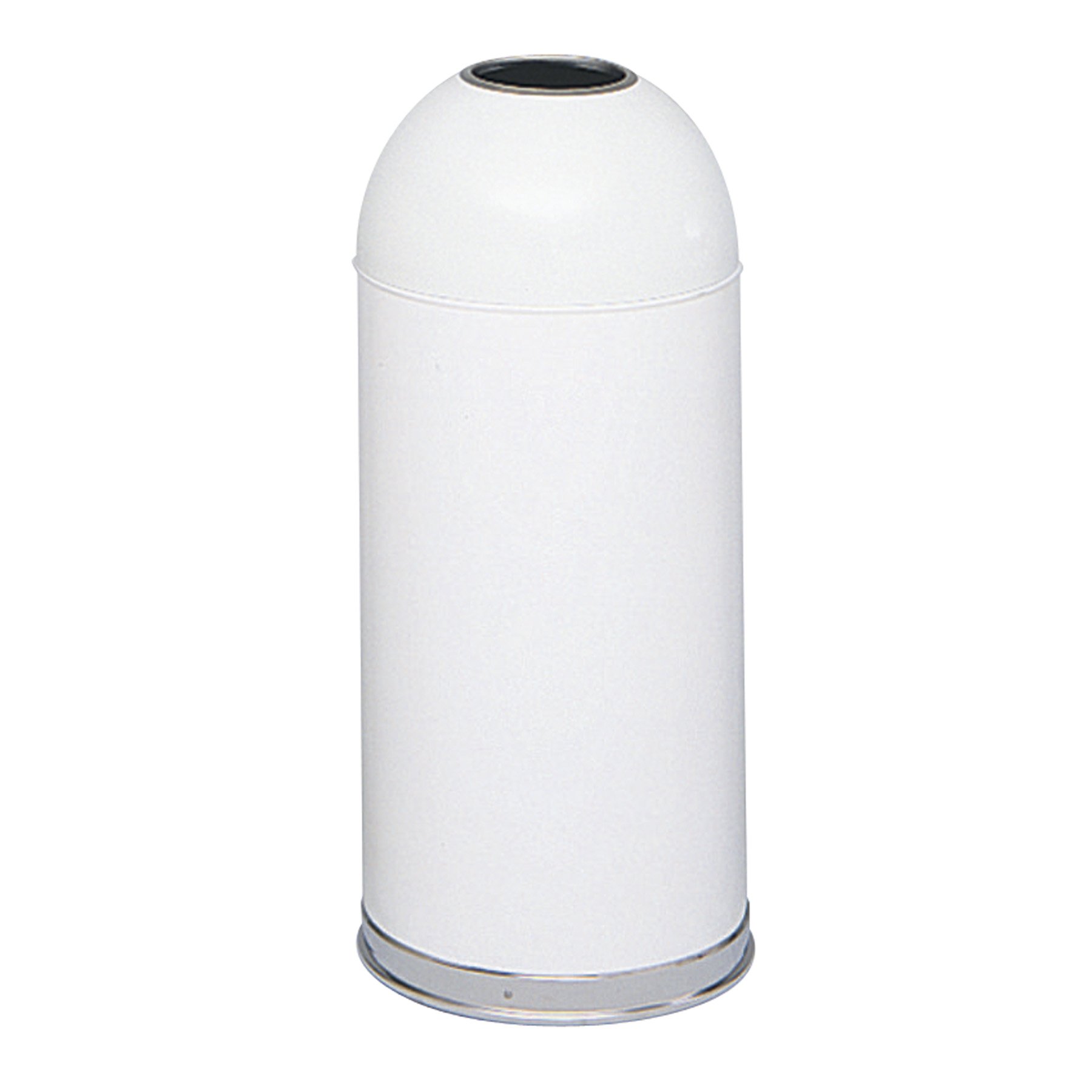 Safco Products 9639WH Open Top Dome Trash Can, 15-Gallon, White