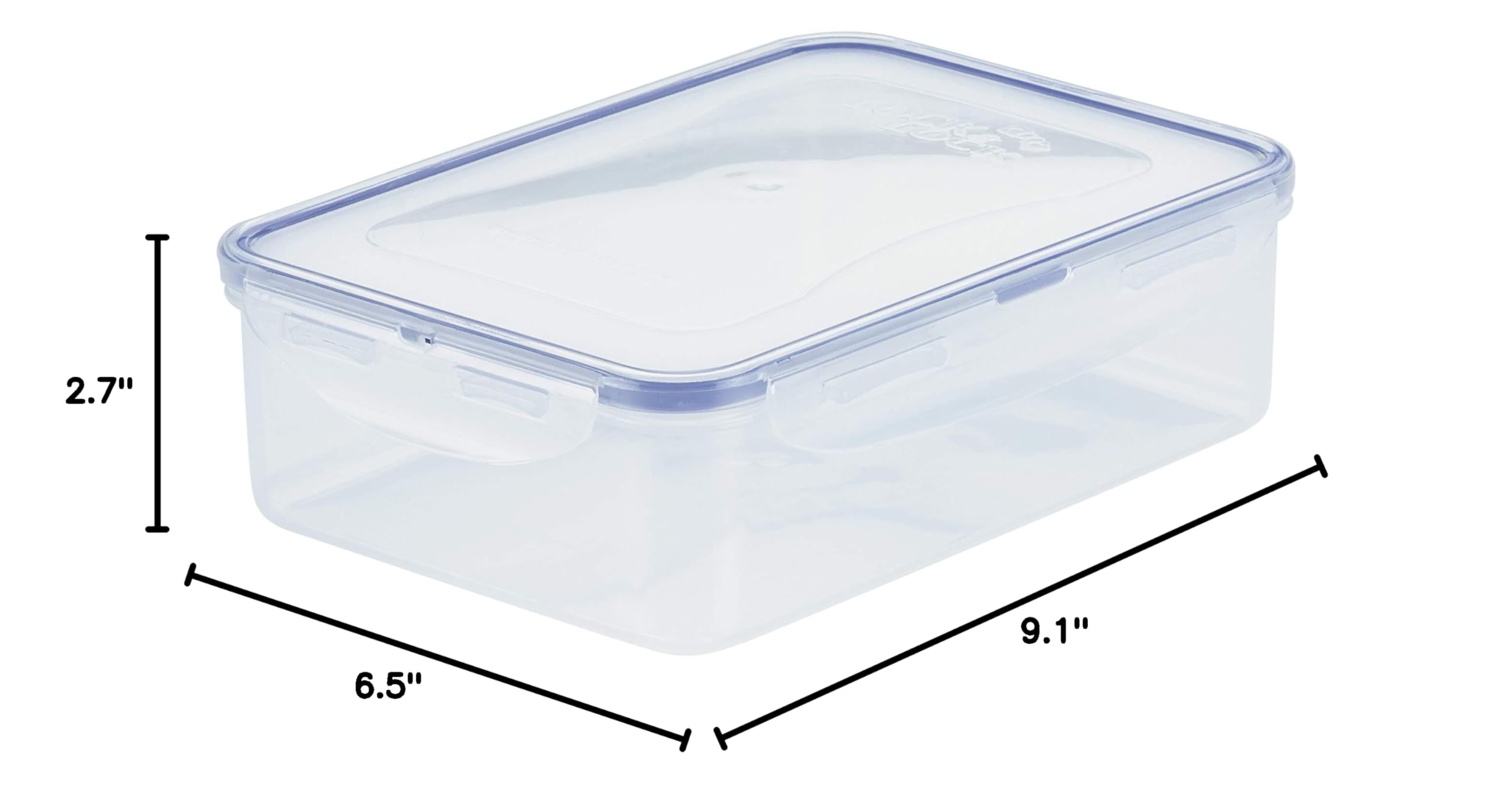 LocknLock Easy Essentials Food Storage lids/Airtight containers, BPA Free, Rectangle-54 oz-for Veggies, Clear