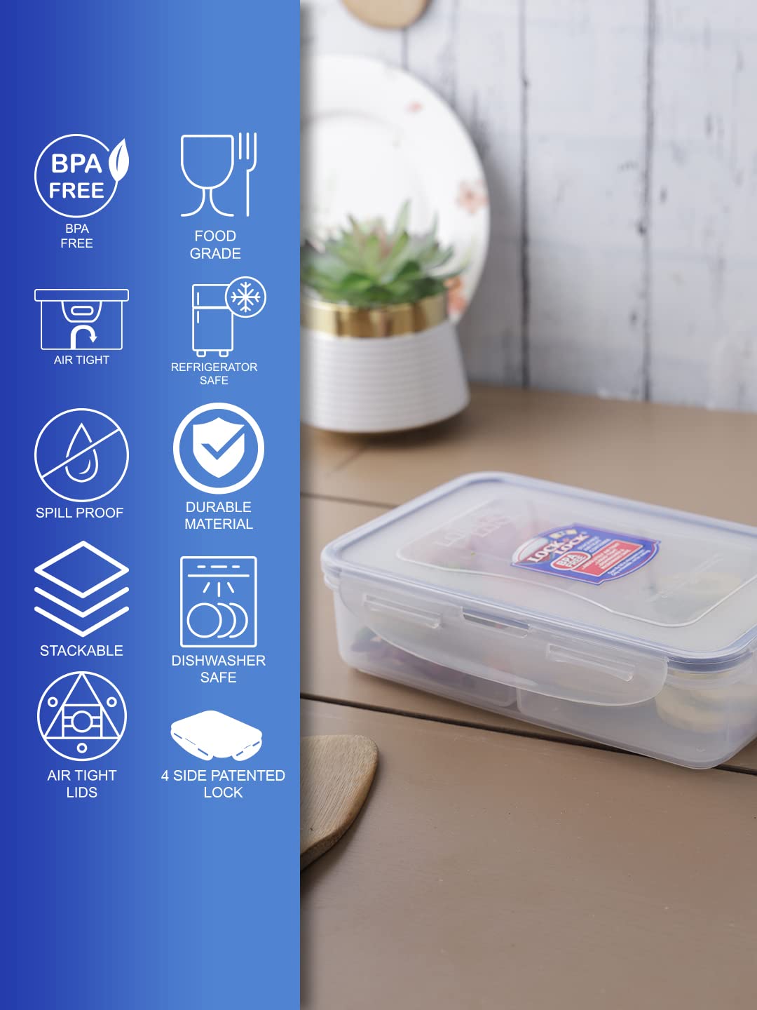 LOCK & LOCK Airtight Rectangular Food Storage Container 27.05-oz / 3.38-cup
