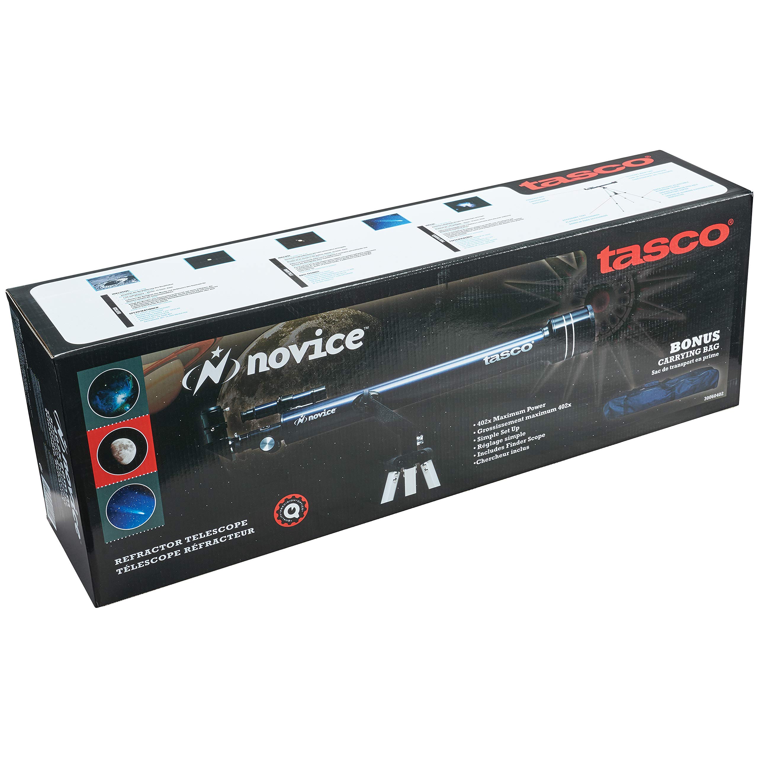 TASCO 30060402: Novice 60x700mm Telescope, Blue Refractor 402x Magnification, One Size