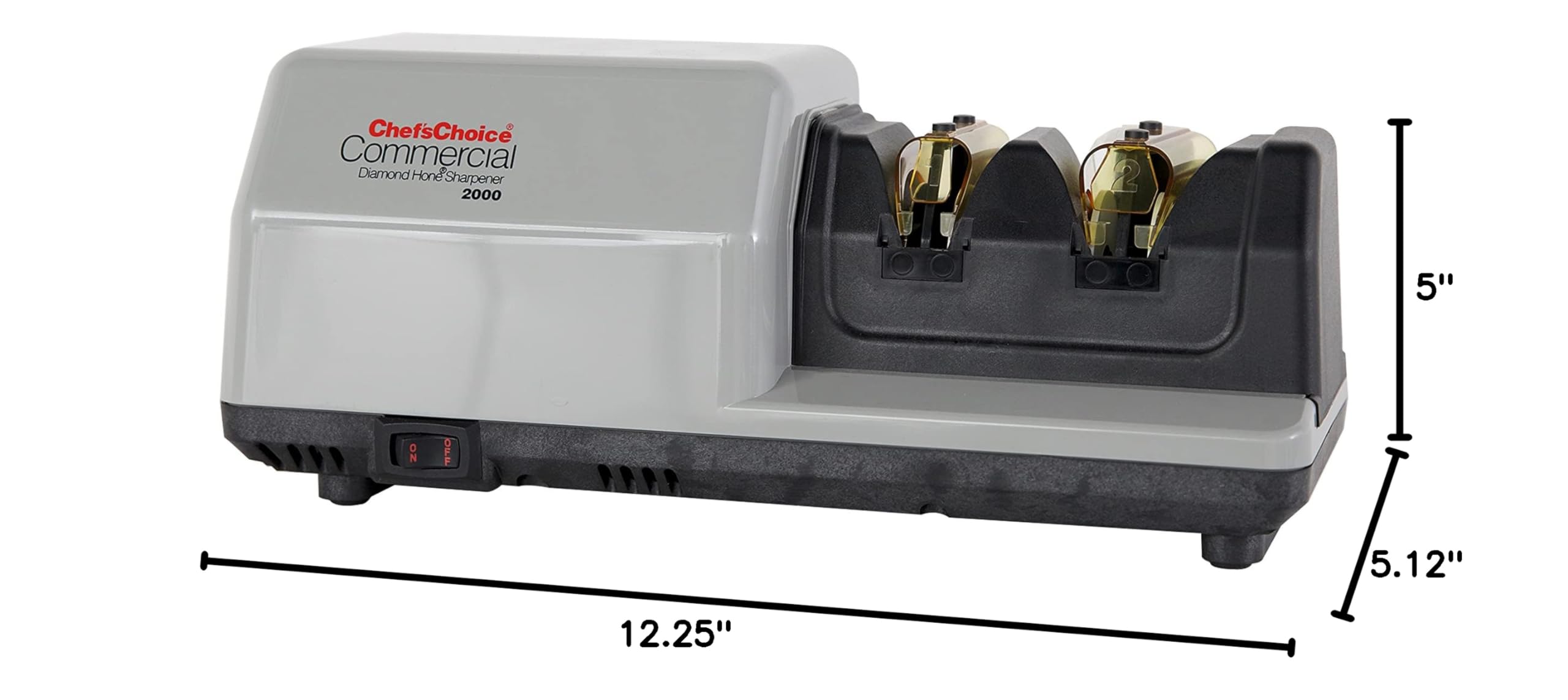 Chef'sChoice 2000 Commercial Diamond Hone Electric Kitchen Knife Sharpener High Performance Heavy Duty with Detachable Module NSF Certified, 2-Stage, Gray
