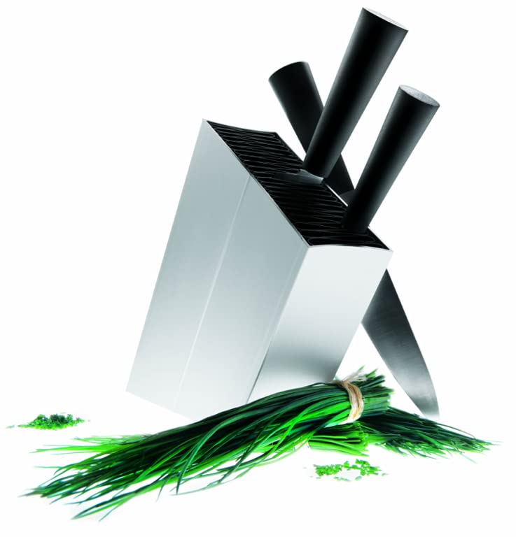 EVA SOLO | Angled Aluminum Knife Stand | Holds up to 40 knives (Sold Separatly) | Easy to Clean | Danish Design, Functionality & Quality | Silver