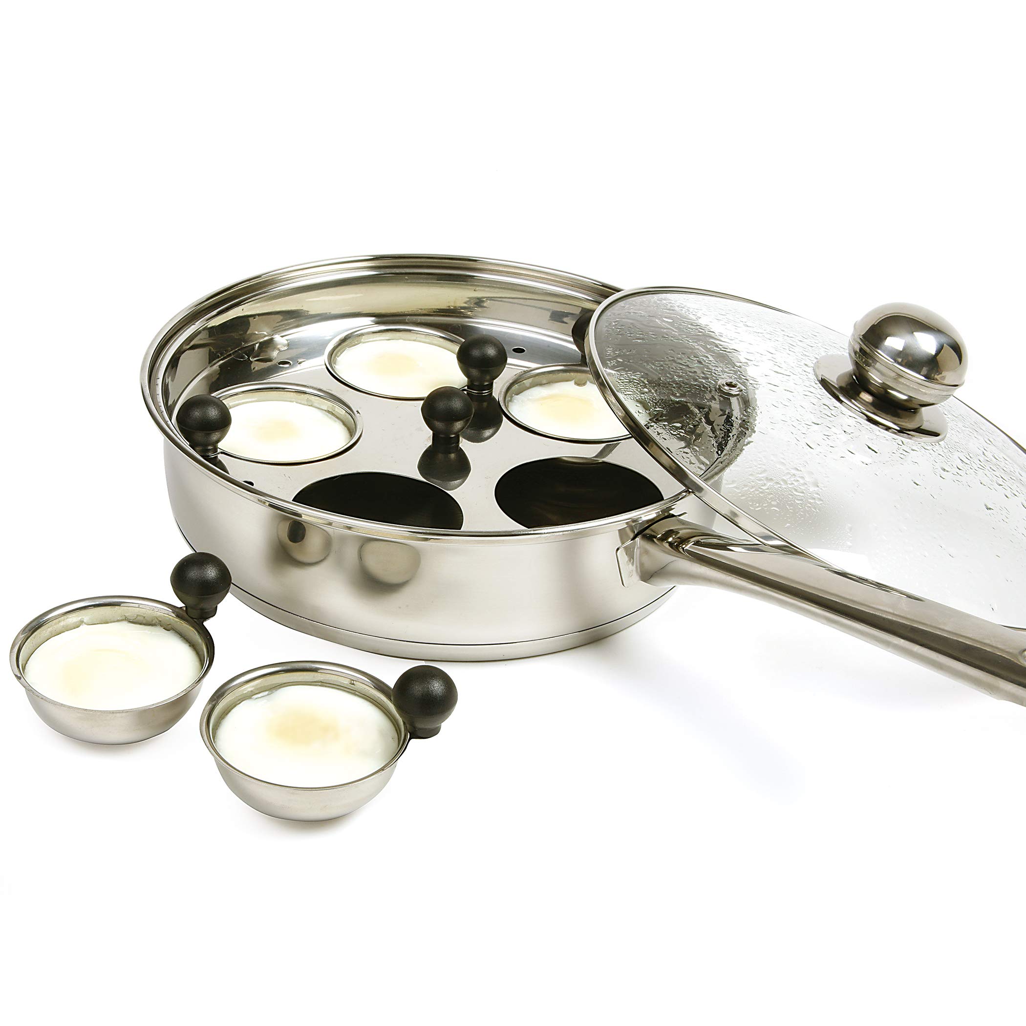 Norpro Stainless Steel Egg Poacher/Skillet Set, 10", Silver