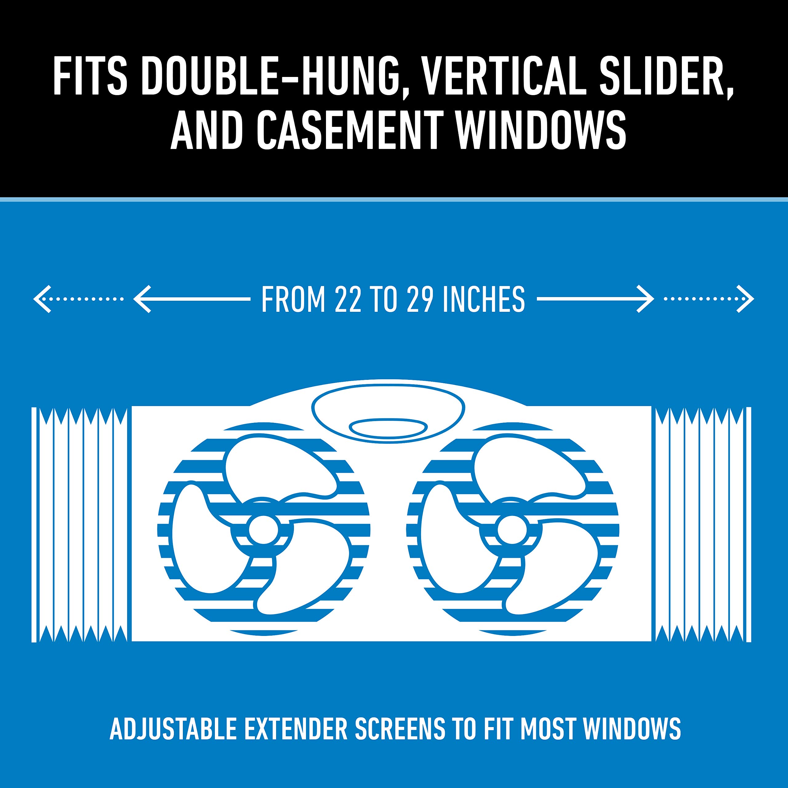 Holmes Window Fan with Twin 6-Inch Reversible Airflow Blades, White